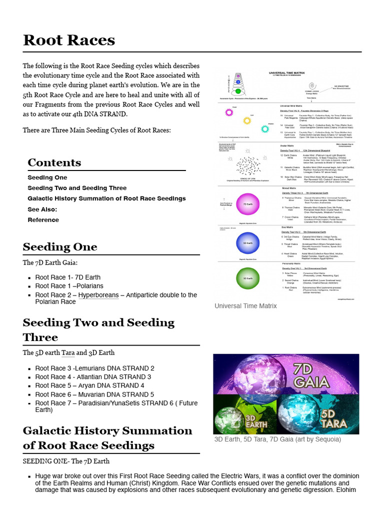 Root Races - Ascension Glossary | PDF | Biology