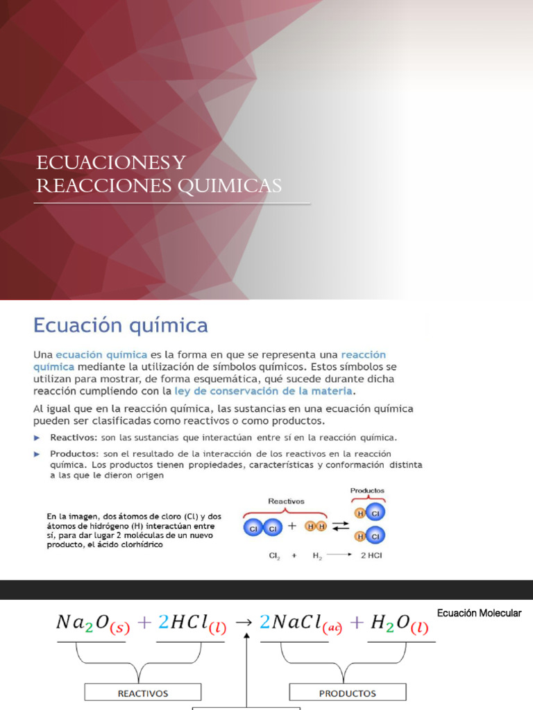 Ecuaciones y Reacciones Quimicas | PDF