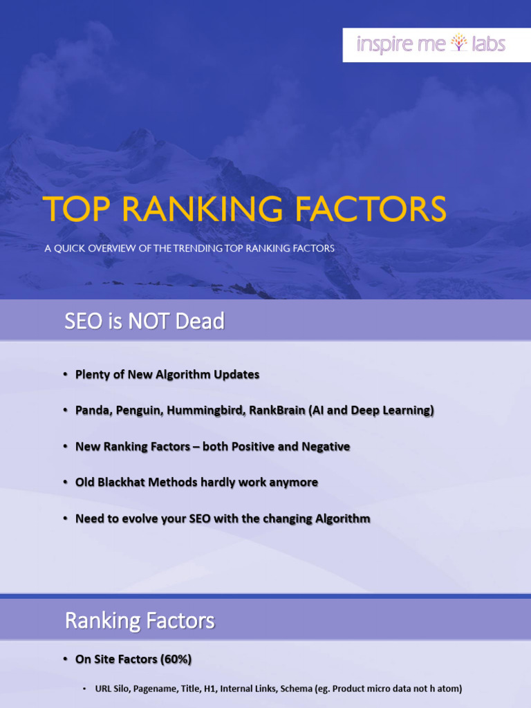1.3 Top Ranking Factors Slides PDF | PDF | Search Engine Optimization ...