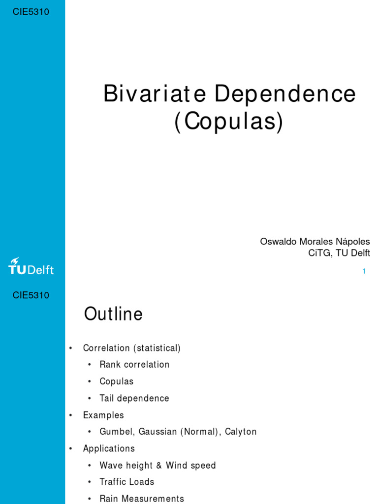 CIE5310 Lecture 2. Bivariate Dependence (Copulas) 2016 - Extended | PDF ...