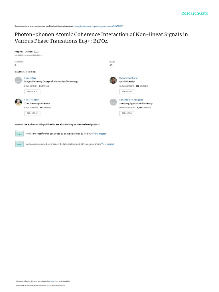 Photon Phonon Atomic Coherence Interaction Of Non Pdf Phonon Laser