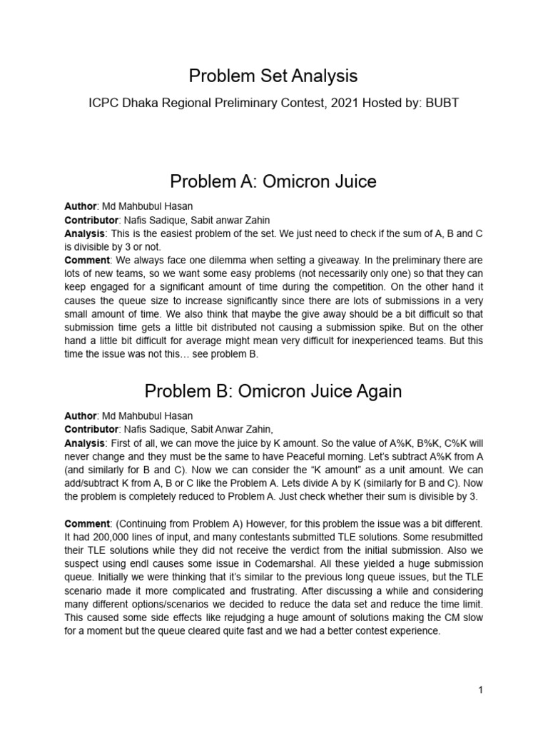 Dhaka ICPC Preliminary 2021 Editorial | PDF | String (Computer Science) | Queue (Abstract Data Type)