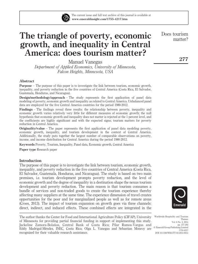 The Triangle of Poverty Economic Growth and Inequality in Central ...