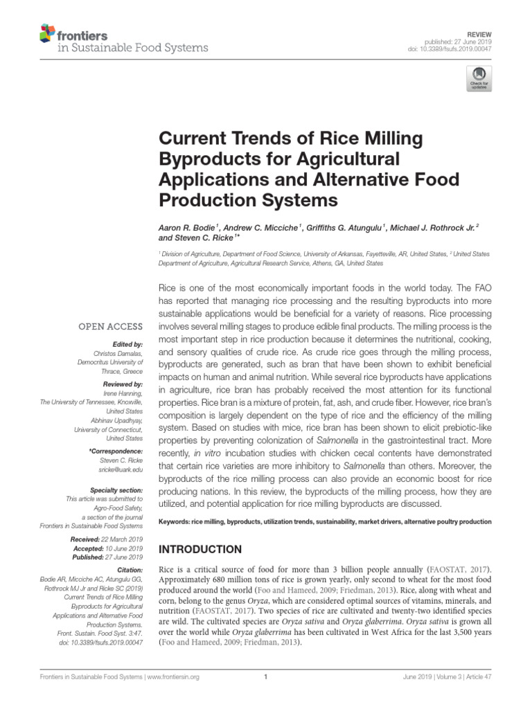 Current Trends of Rice Milling Byproducts For Agri | PDF | Gasification ...
