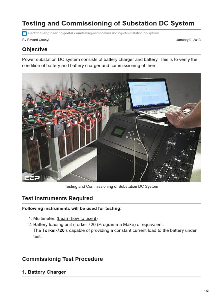 Substation DC System Guide | PDF | Battery Charger | Electricity