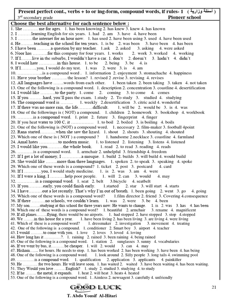 Perfect Tenses Verbs Worksheet | PDF | Linguistics | Grammar