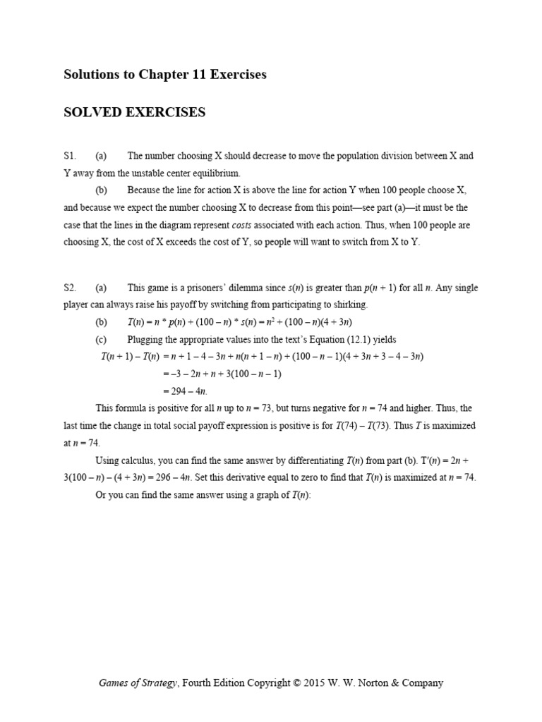 GOS4 ch11 Solutions Solved | PDF | Economic Equilibrium | Game Theory