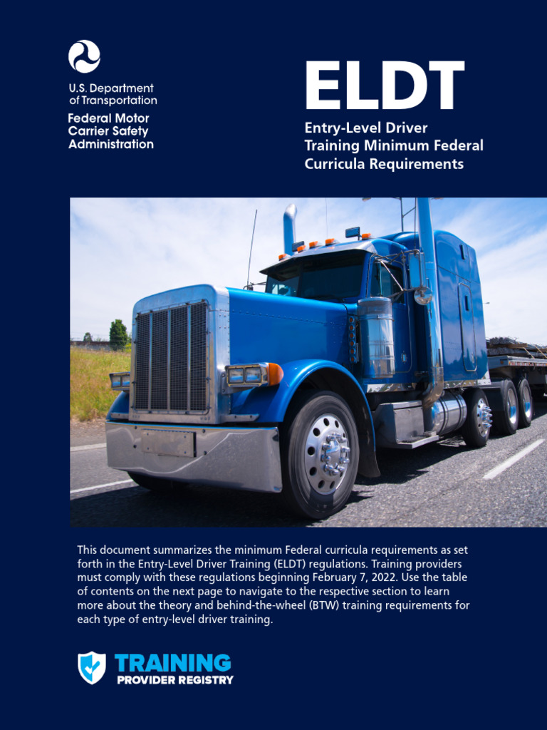 ELDT Curriculum Summary 508 | PDF | Curriculum | Transport