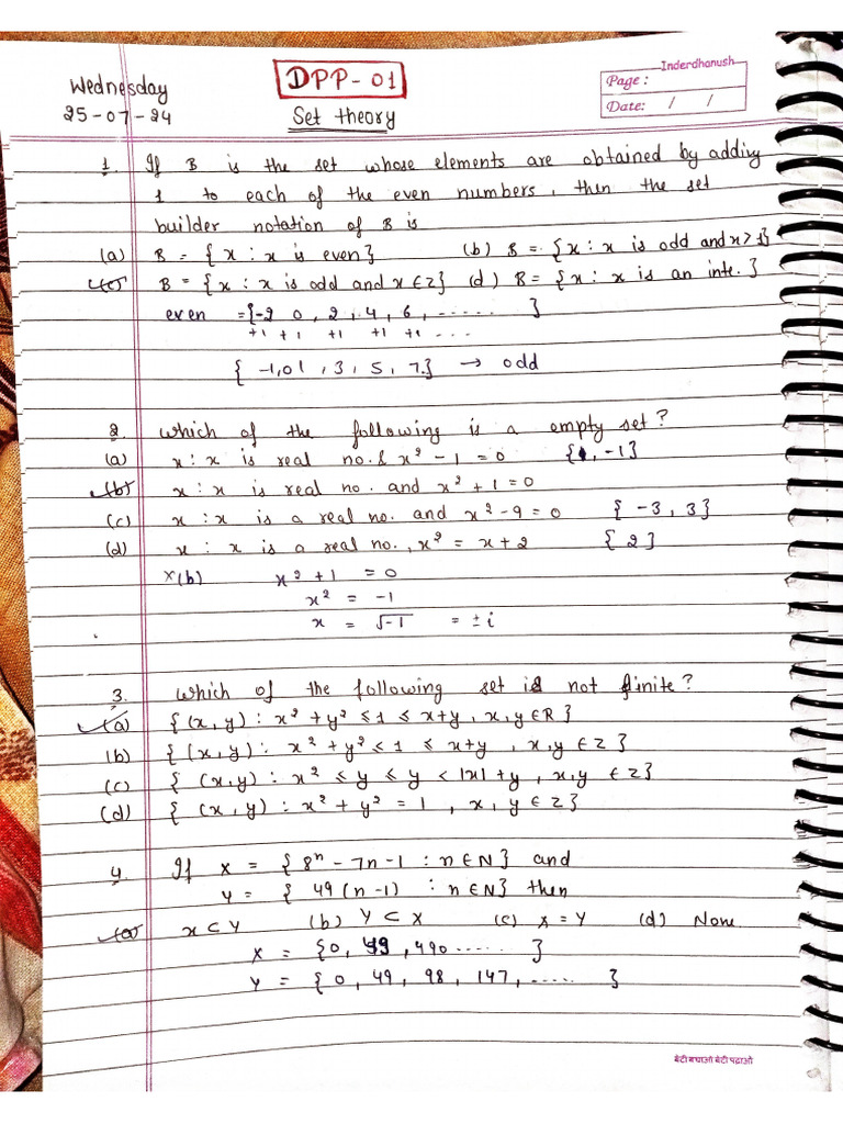 Set Theory DPP 1 | PDF
