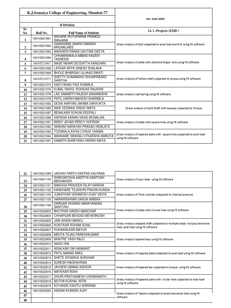 IA 2 Topic EMD Jan June 2024 | PDF | Mechanical Engineering | Machines