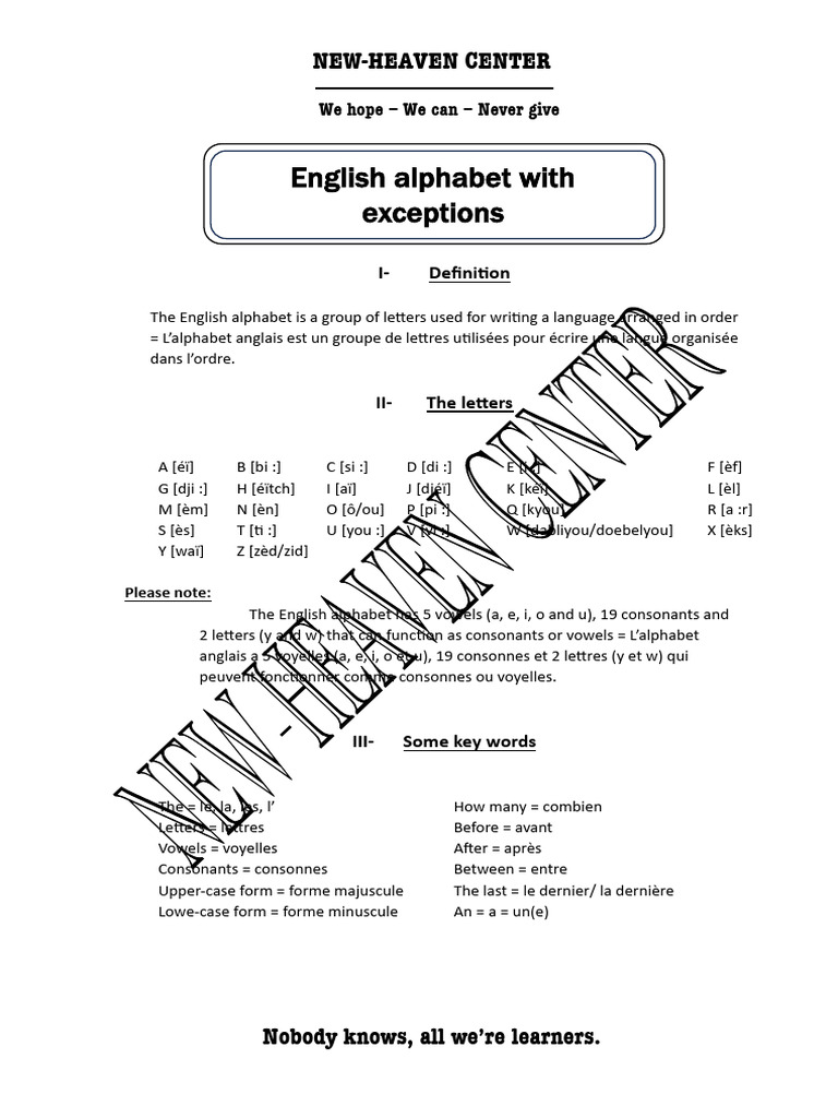 English Alphabet | PDF | Consonant | Graphemes