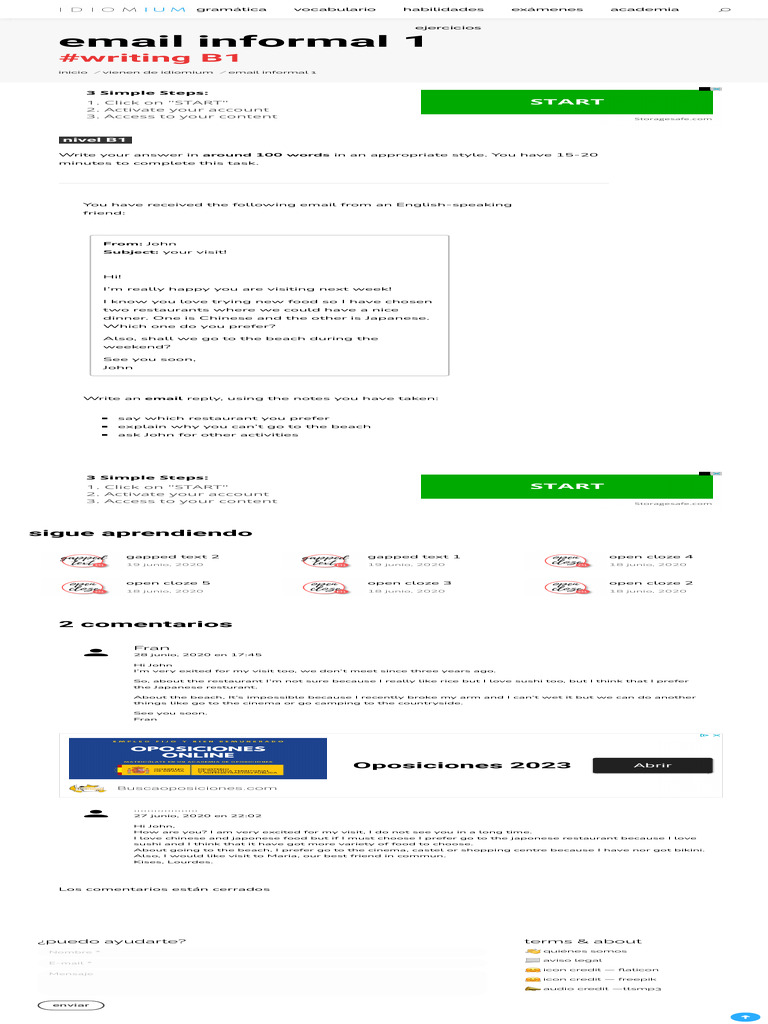 Email Informal 1 - Idiomium | PDF