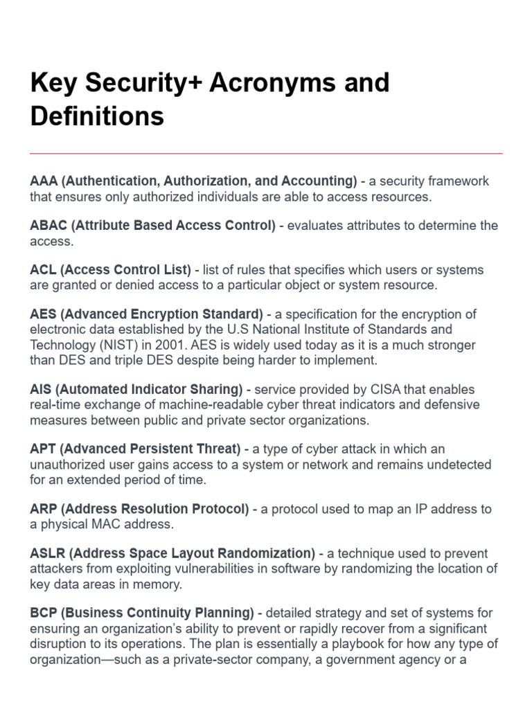 CompTIA Security+ Cheat Sheet and PDF - Zero To Mastery | PDF ...