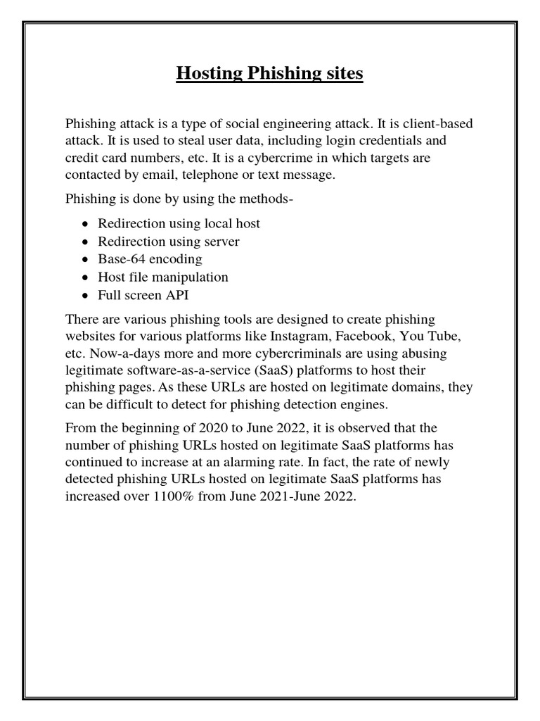 Hosting Phishing Sites | PDF | Phishing | World Wide Web