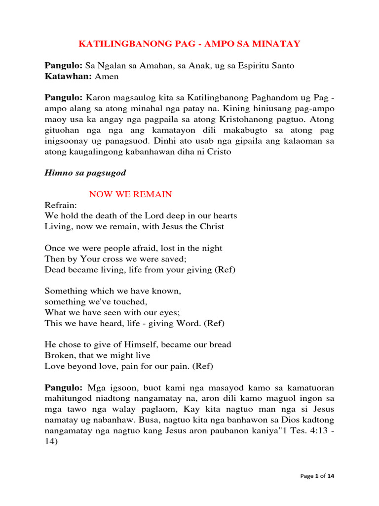 Pag-Ampo Sa Minatay | PDF