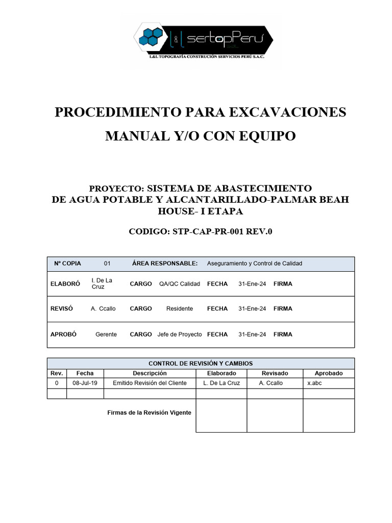 Stp-Cap-Pr-002 Rev.0 | PDF | Topografía | Calidad (comercial)