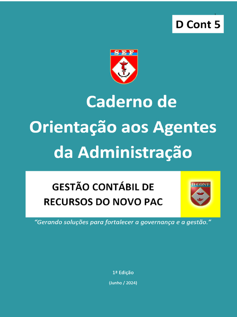 Caderno de Orientacao Gestao Contabil de Recursos Do Novo PAC | PDF
