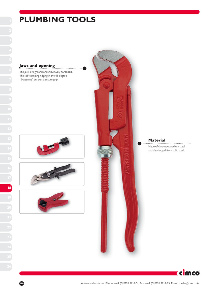 CIMCO 2017 18 Plumbing Tools | PDF | Screw | Pipe (Fluid Conveyance)
