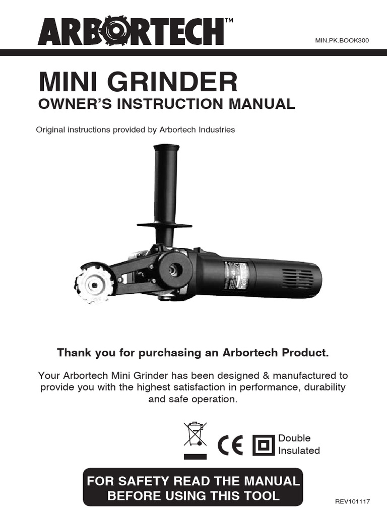 Arbortech Mini Grinder Safety Manual | PDF | Grinding (Abrasive Cutting ...