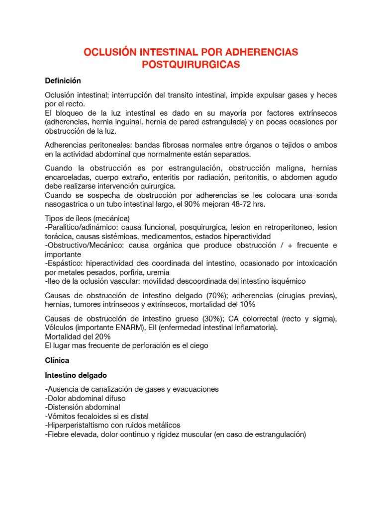 Oclusion Intestinal, Infarto e Isquemia Intestinal y Volvulo | PDF ...