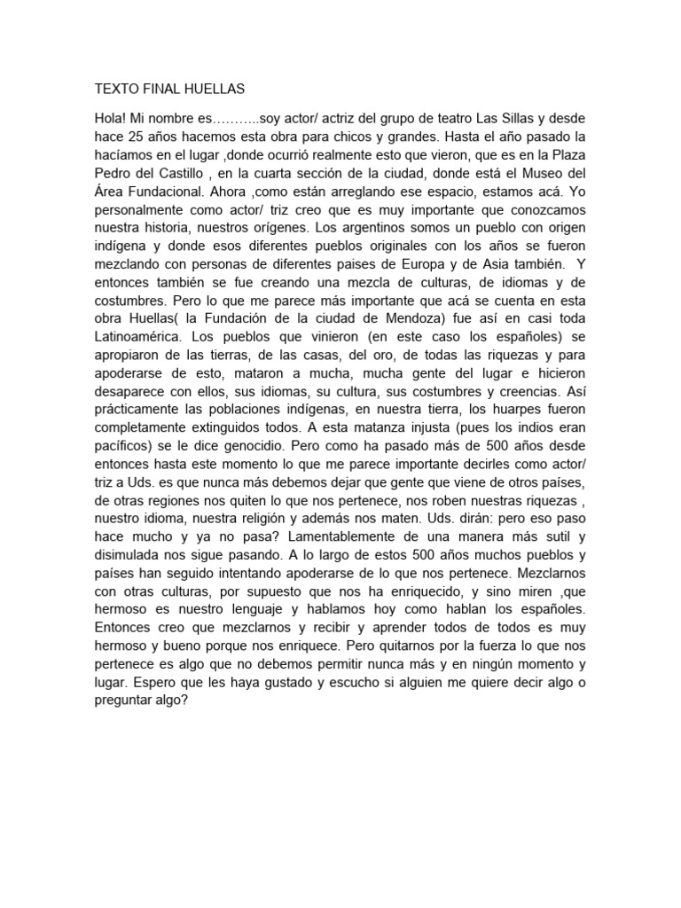 Texto Final Huellas | PDF