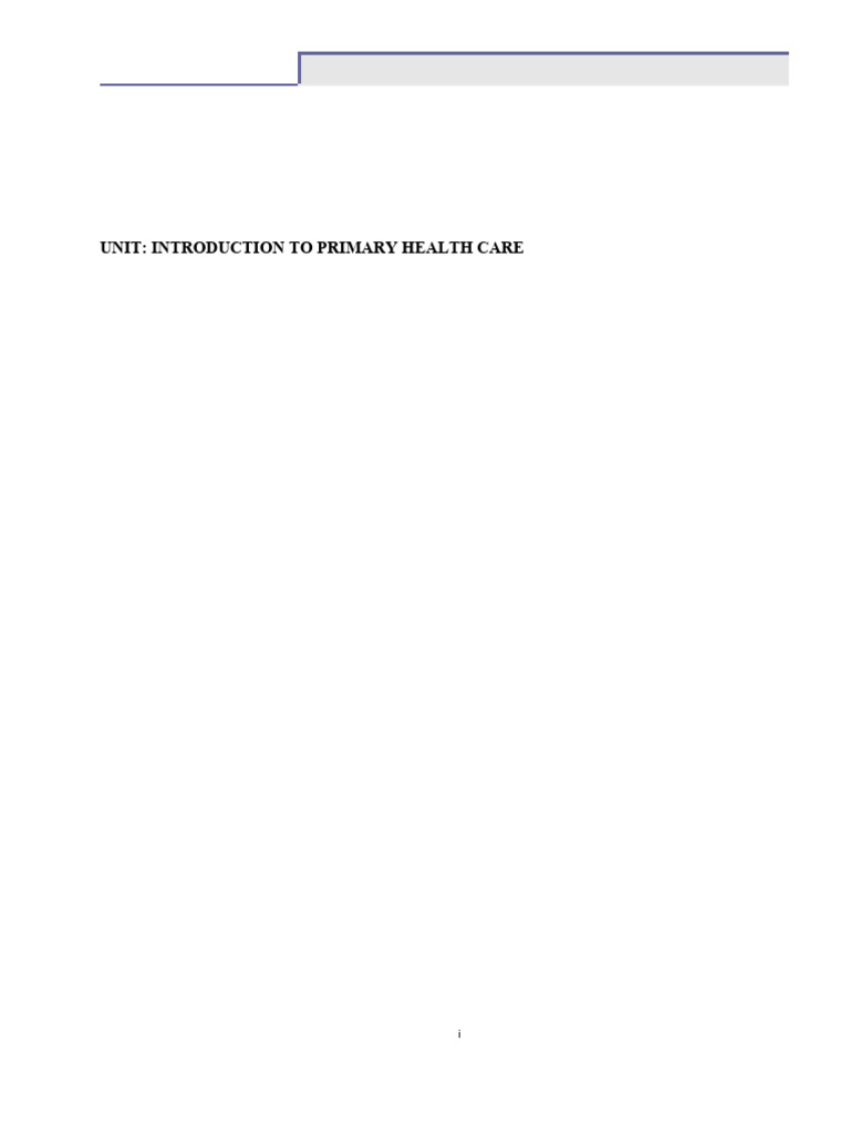 Introduction To Primary Health Care Notes Final | PDF | Malnutrition ...