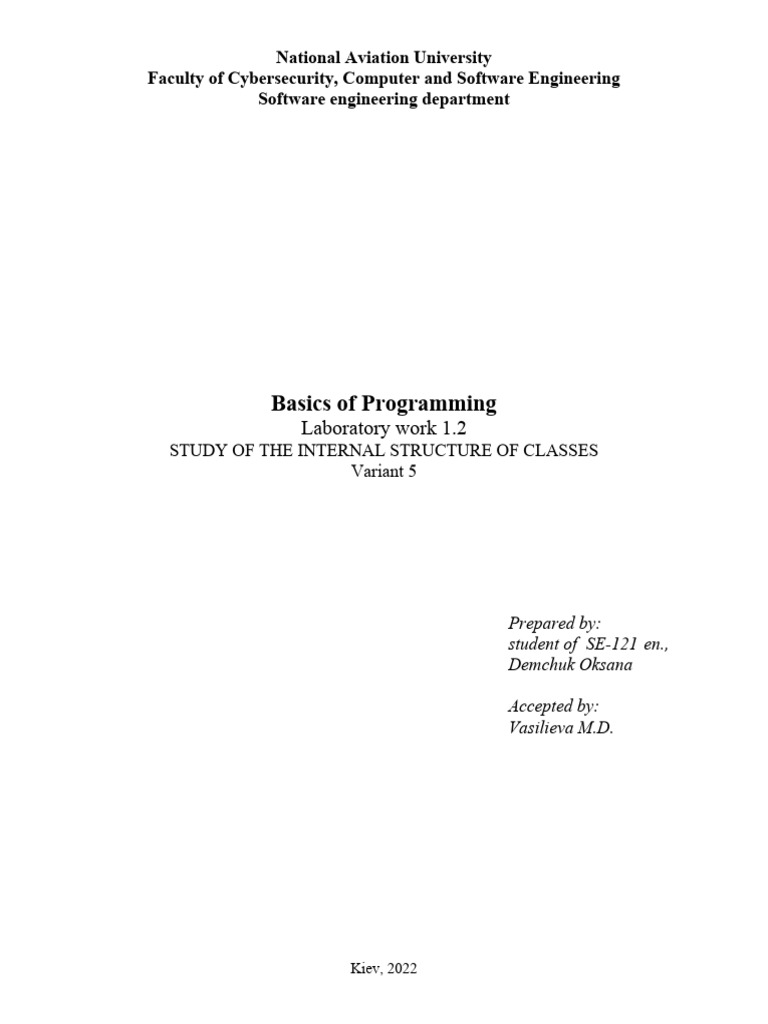 Report Lab 1 2 | PDF | C++ | Class (Computer Programming)