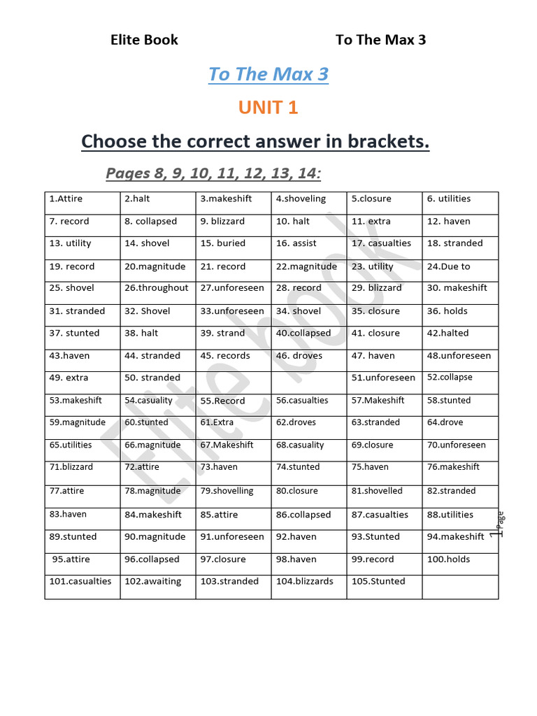 To The Max 3 Model Answer First Term | PDF