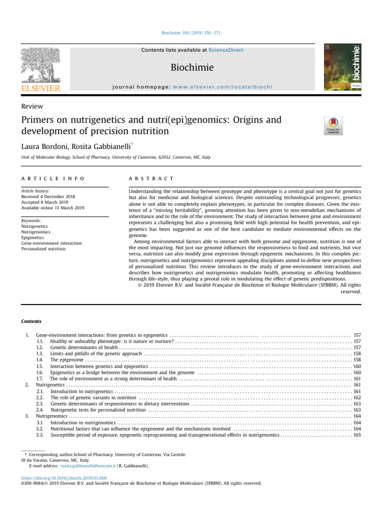 Primers On Nutrigenetics and Nutriepigenomics Origins and Development ...
