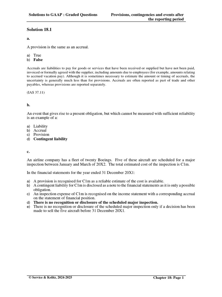 18 Provisions, Contingencies and EARP s24 | PDF | International ...