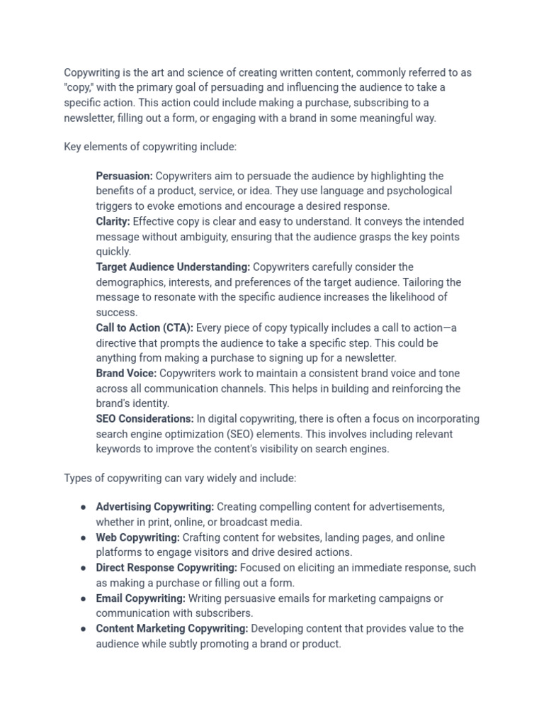 What Is Copywriting | PDF | Copywriting | Target Audience