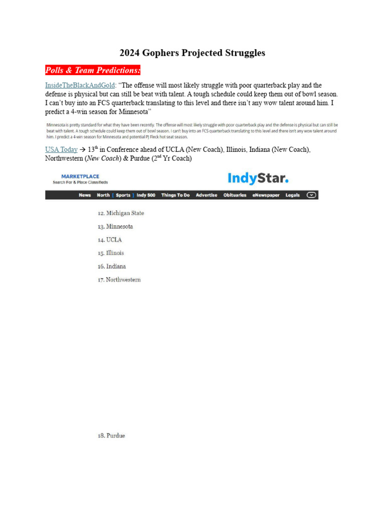 Negative Bulletin Board Material - Camp 2024 | PDF | Big Ten Conference ...