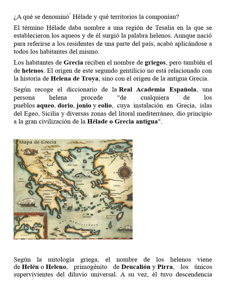 La Hélade: Territorio y Cultura Griega | PDF | Antigua Grecia ...