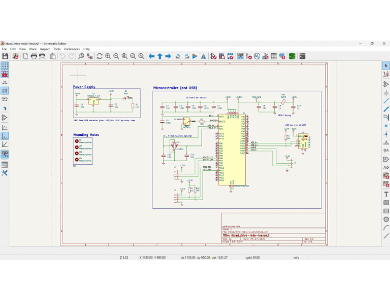 Kicad Intro Lesson Redo (Schematic) 26 07 24 | PDF