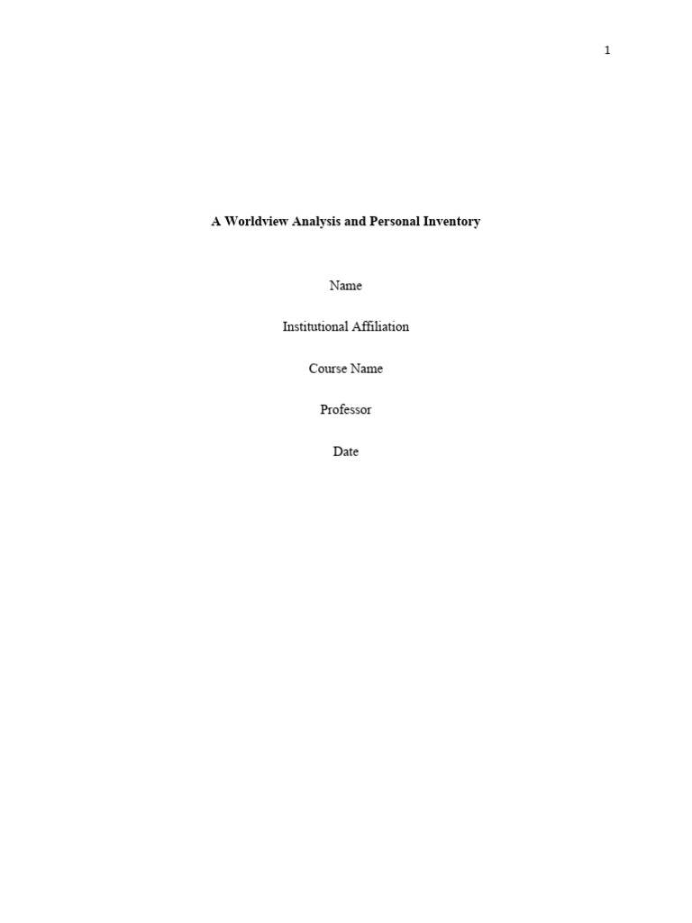 A World View Analysis - Edited | PDF | Science | Knowledge