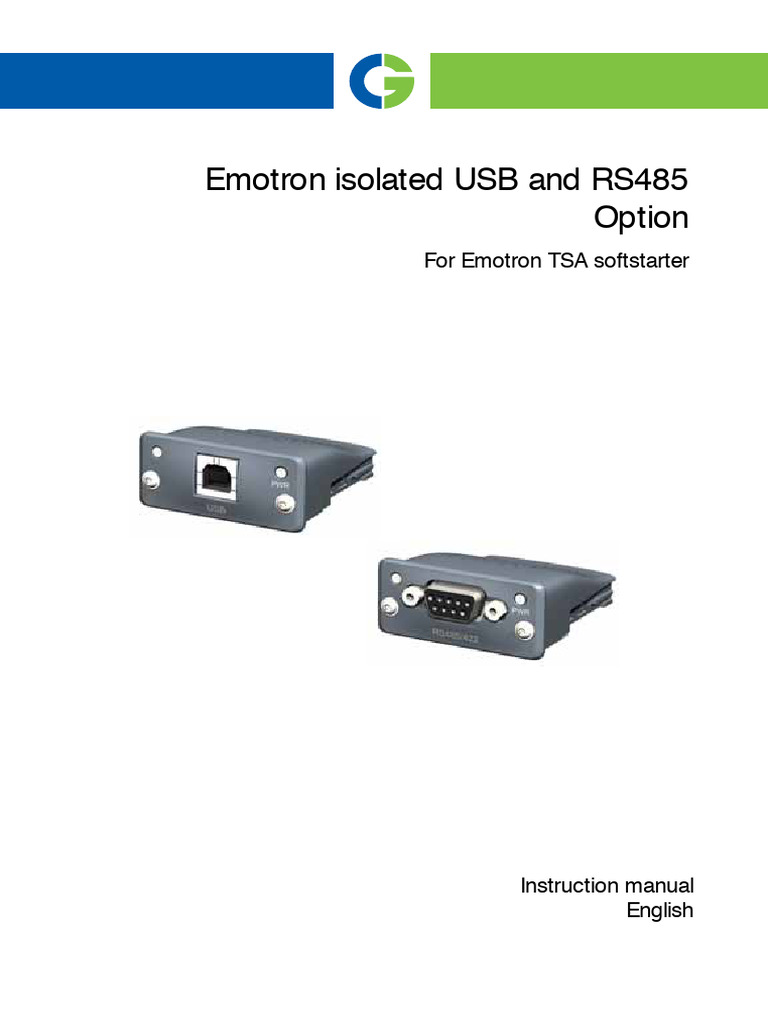 Manual Modulo Emotron USB-RS485 | PDF | Device Driver | Usb
