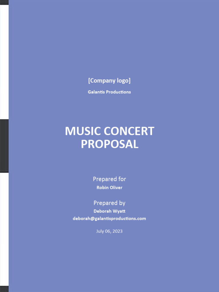 Music Concert Proposal Overview | PDF | Business | Home & Garden