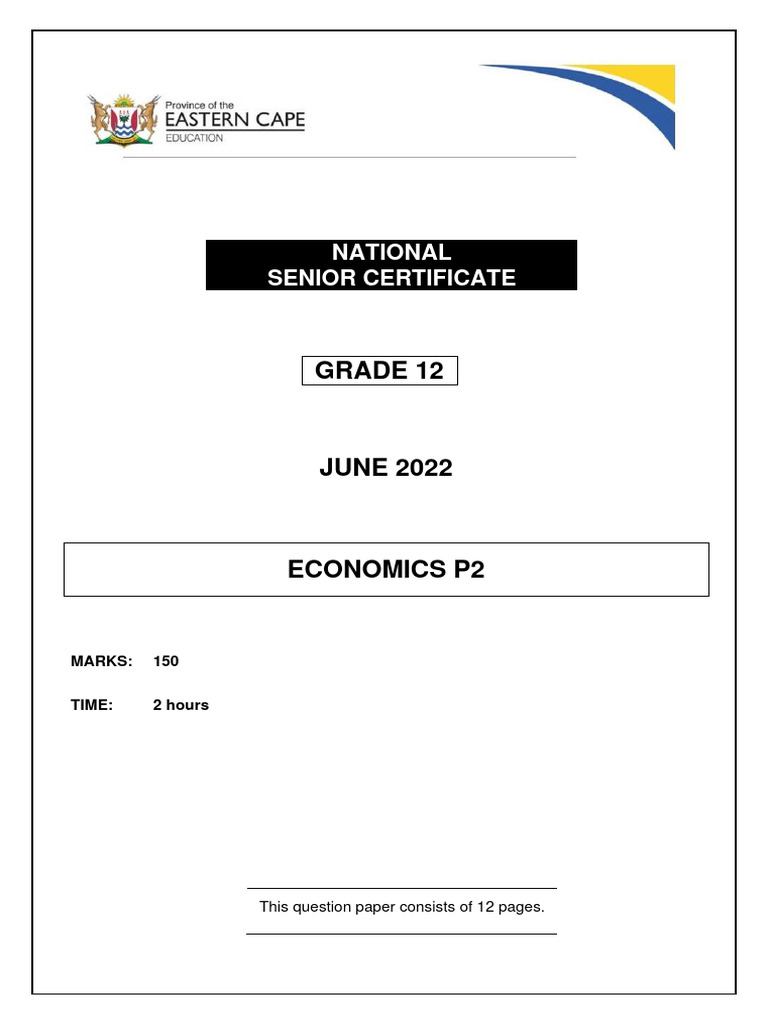 Grade 12 Economics June 2022 P2 Exam | PDF | Oligopoly | Perfect ...