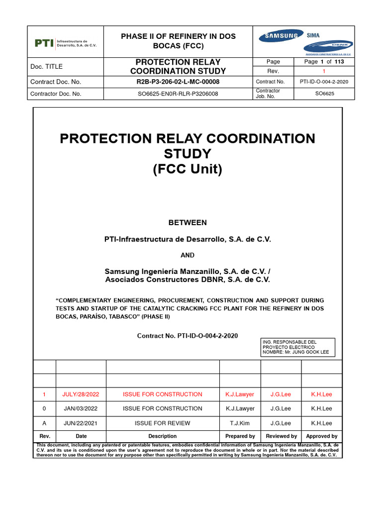 R2B P3 206 02 L MC 00008 - 1 - Protection Relay Coordination Study (FCC) | PDF | Relay ...