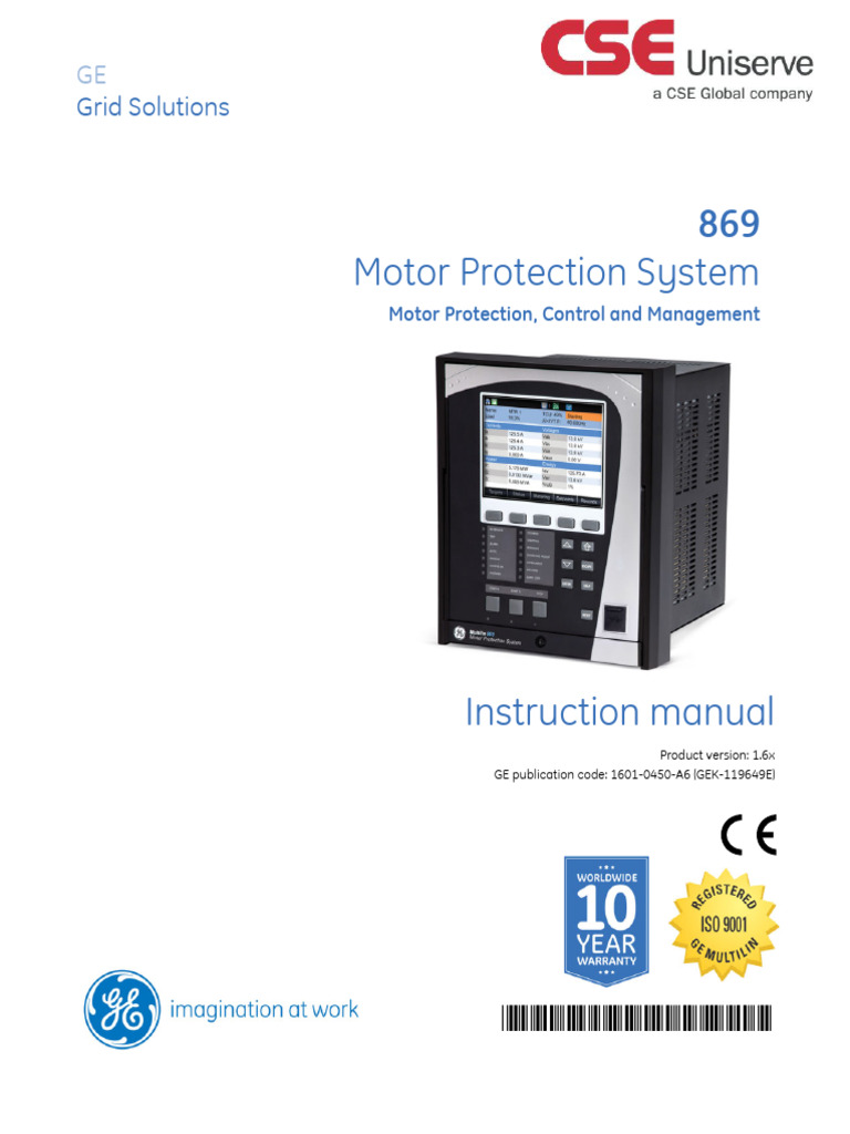 GE Multilin 869 Instruction Manual | PDF | Relay | Electric Motor