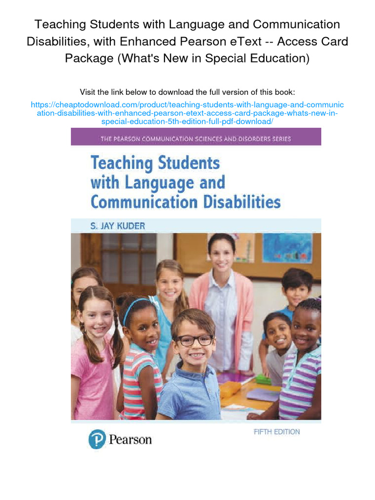 Teaching Students With Language and Communication Disabilities, With ...