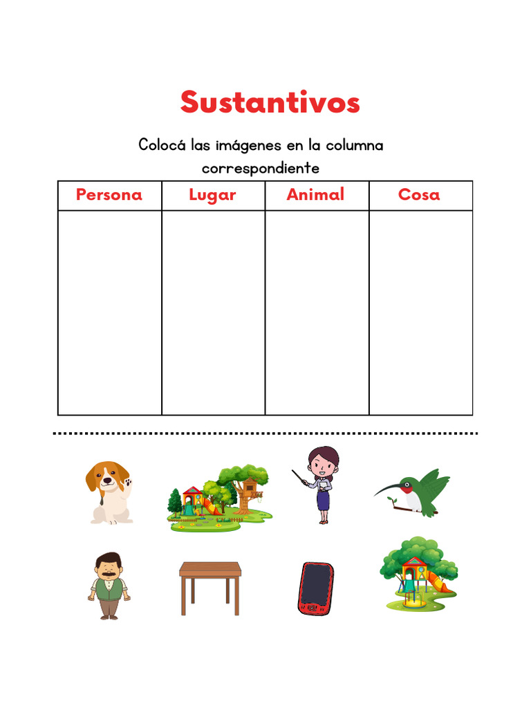 Actividades sobre Sustantivos | PDF | Tipología Lingüística | Mecánica ...