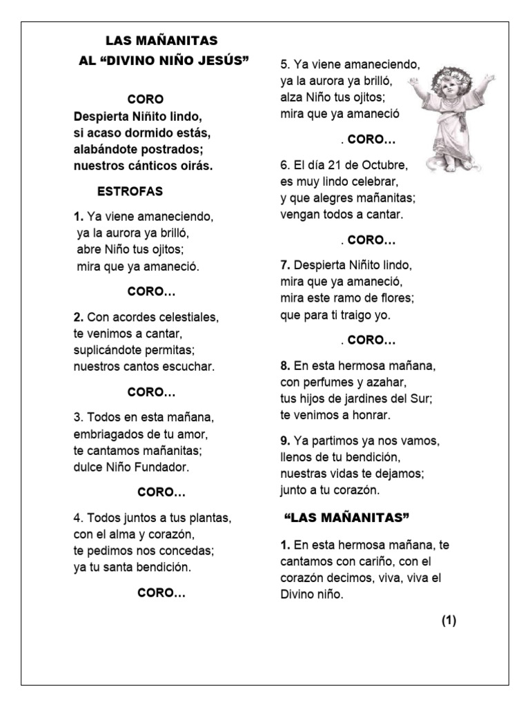 Las Mañanitas Al Niño Jesús | PDF | María, madre de Jesús | Amor