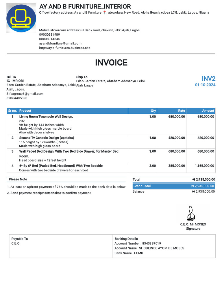 INV INV2 11jan2024 0903 Oq | PDF | Banking