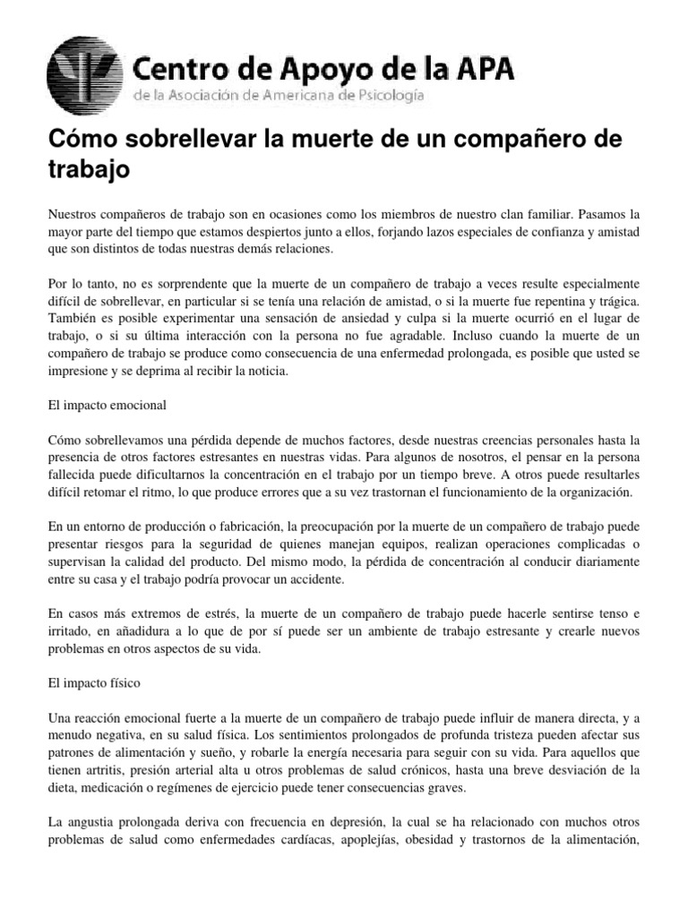 APA Muerte | PDF | Sicología | Especialidades Medicas