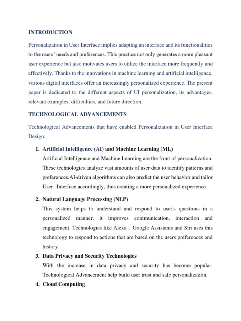 Personalization in User Interface Design | PDF | Internet Of Things ...