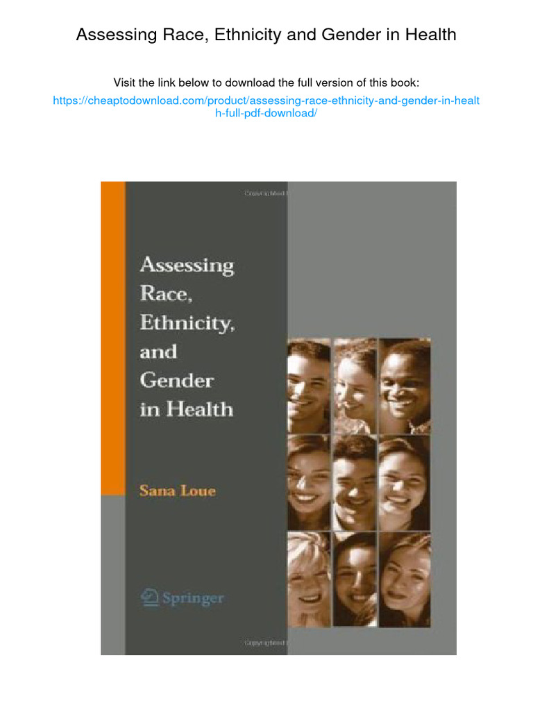 Assessing Race, Ethnicity and Gender in Health., 978-0387324616 | PDF ...