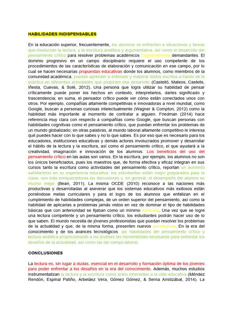 Subrayado y Esquema 18-07 - (Reparado) | PDF | Pensamiento crítico | Pensamiento