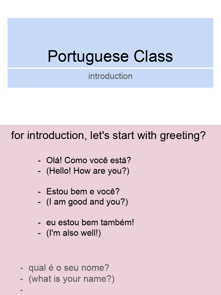 Portuguese Greetings Guide | PDF