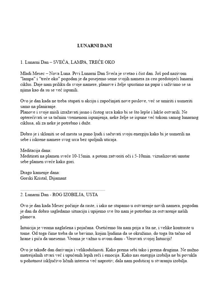 Lunarni Dani | PDF